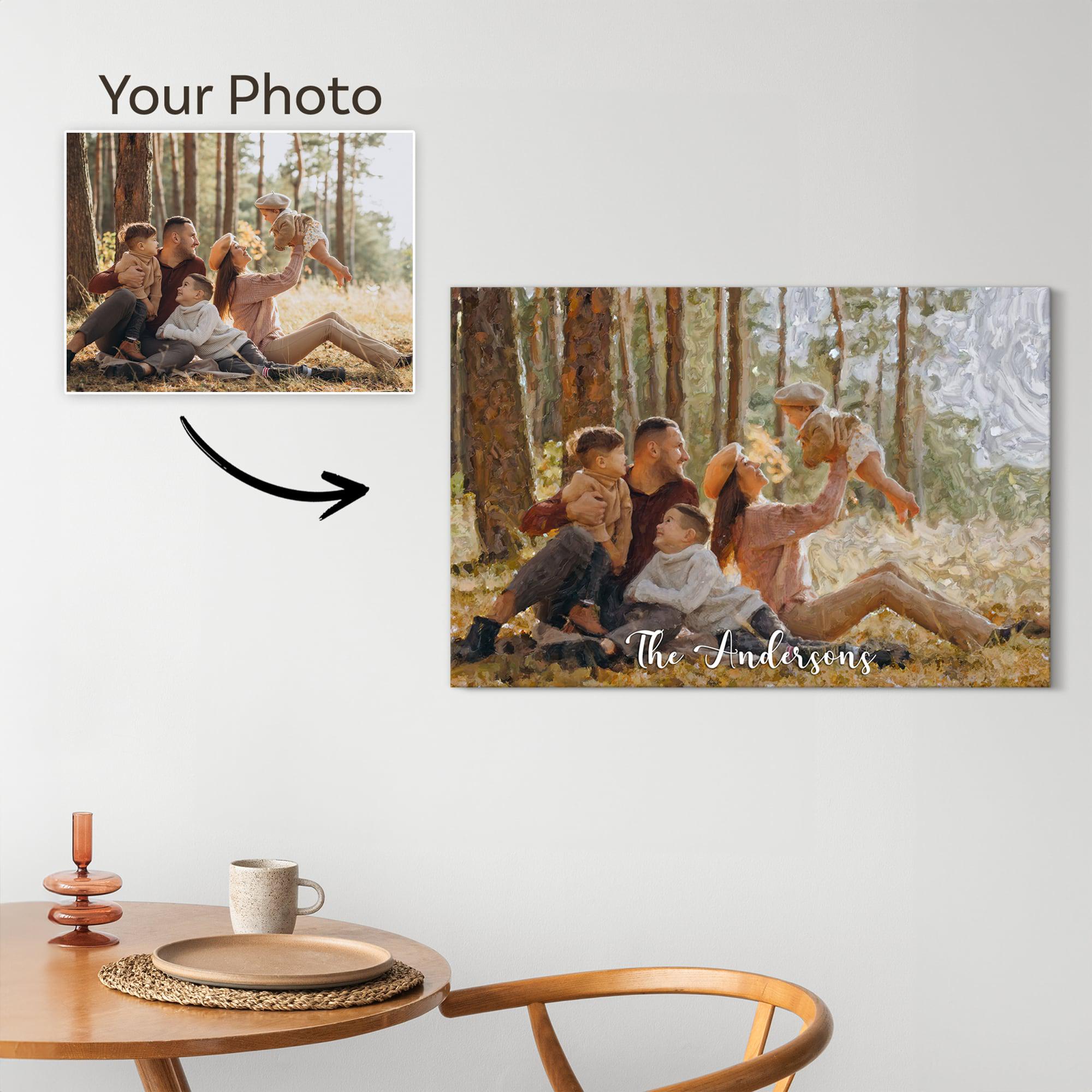 Family Custom Acrylic Painting From Photo - Anniversary Gift for ...