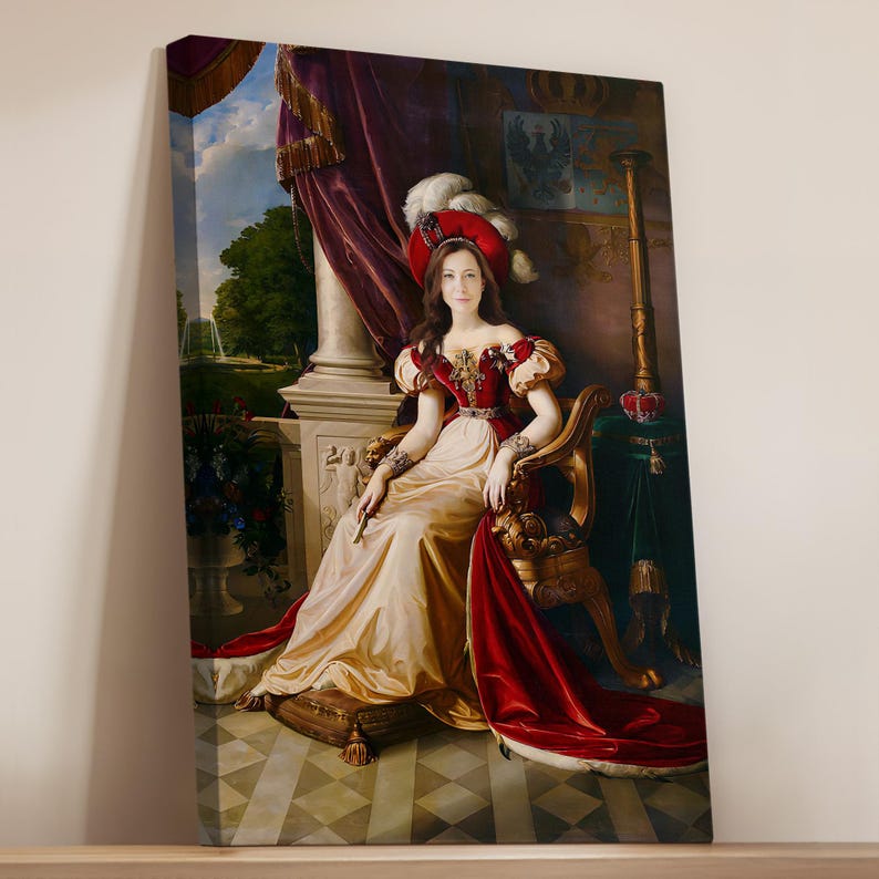The Royal Lady - Custom Human Portrait - Personalized Canvas Wall Art ...