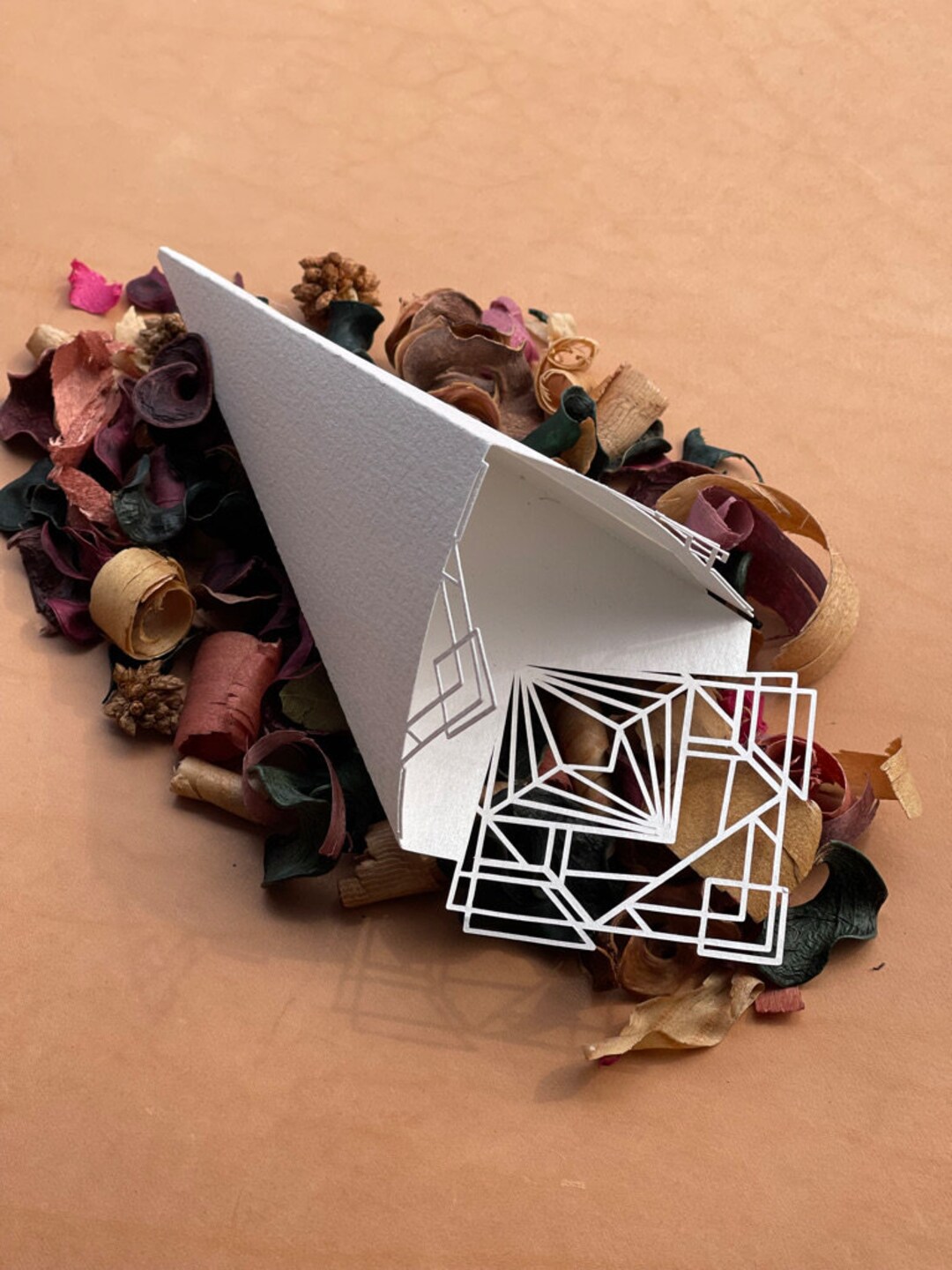 Architectural Designer Paper Cone Template for Weddings, Confetti ...