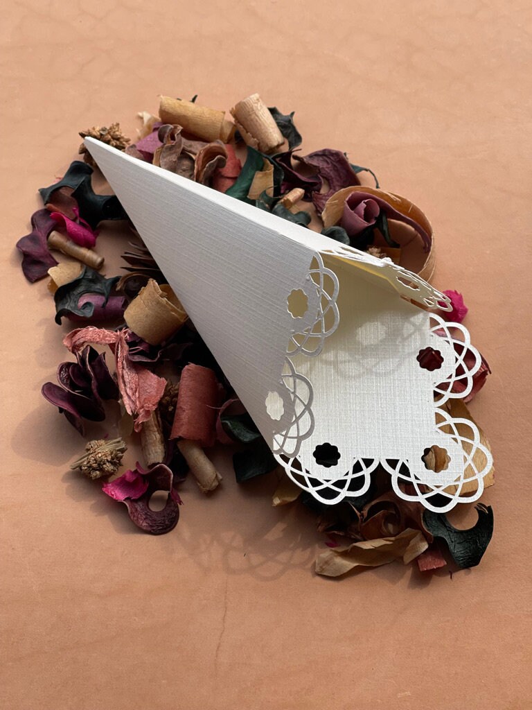 Unique Designer Paper Cone Template for Weddings, Confetti Tossing ...