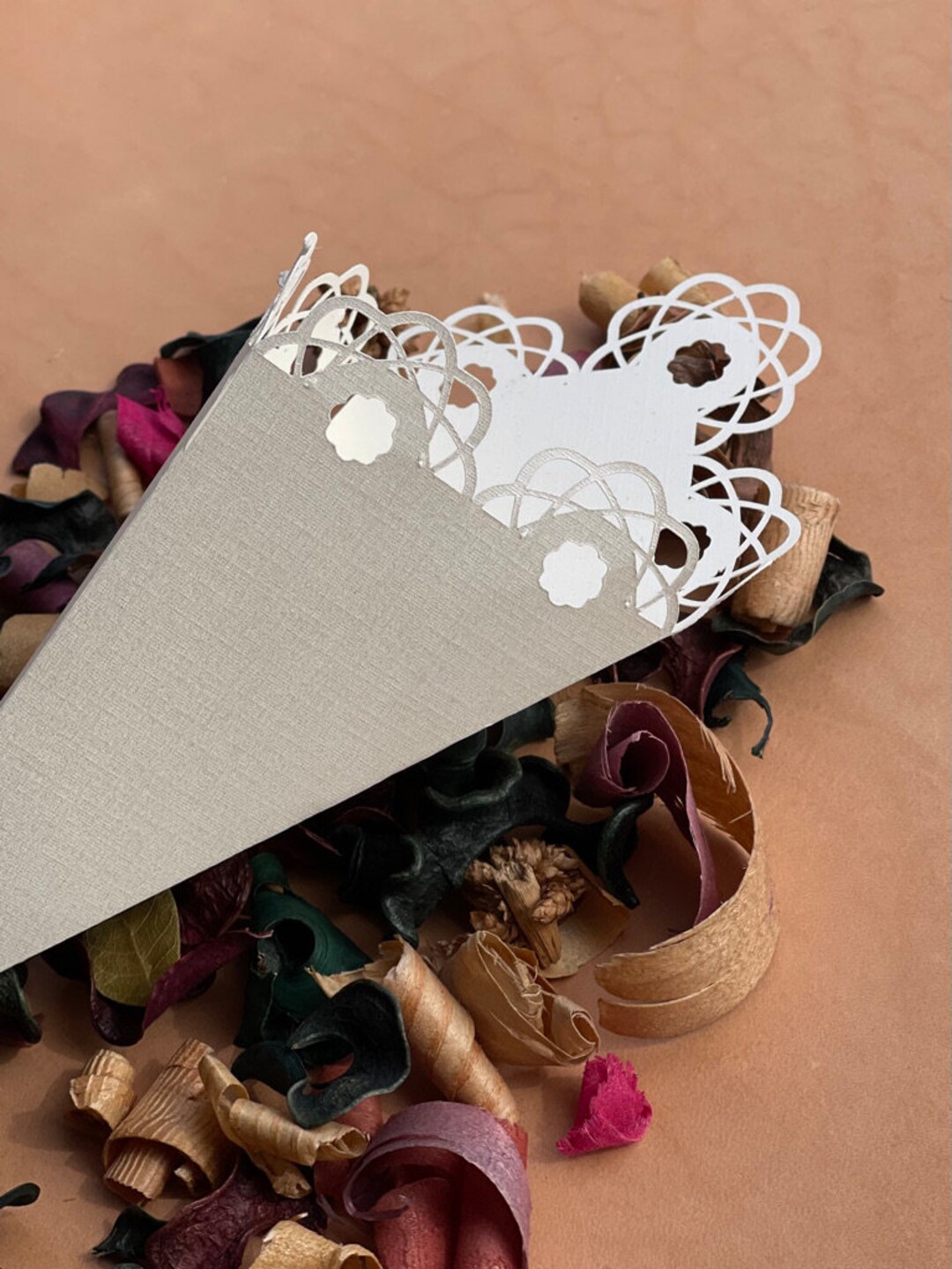 Unique Designer Paper Cone Template for Weddings, Confetti Tossing ...