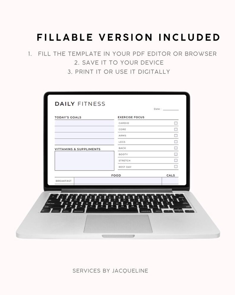 Fitness Tracker Printable, Daily Exercise Log, Fitness Journal, Workout ...