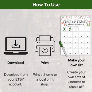 Acts of Kindness Christmas Advent Calendar for Kids and Adults ...