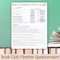 Printable Book Club Discussion Guide, Printable Book Club Questions - Etsy