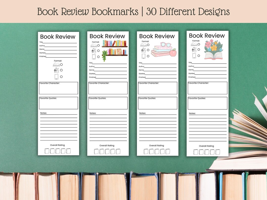 Book Review Printable Bookmark, Book Lover Gift Ideas, Reading Group ...