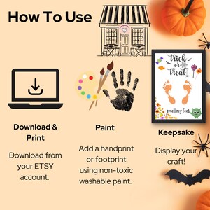 Halloween Handprint Craft, Trick or Treat Hand Print Art, Fall ...