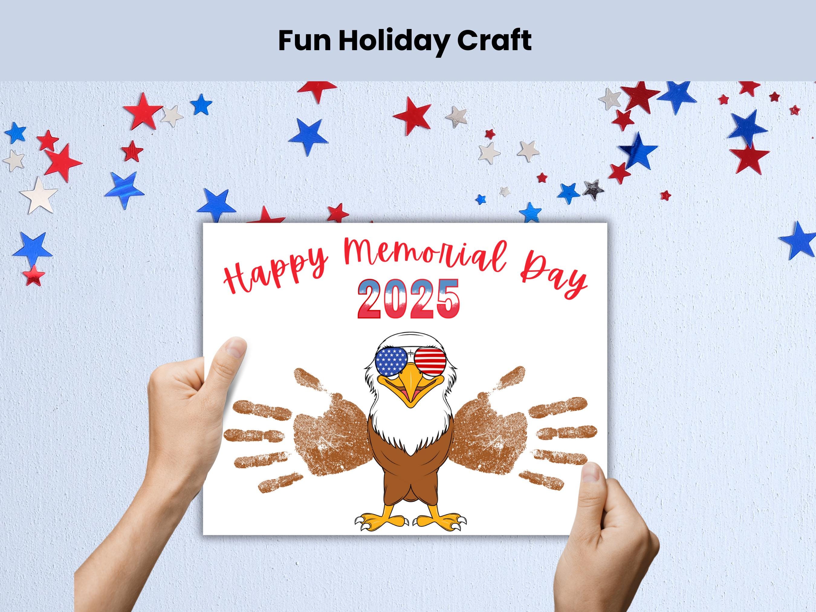 Memorial Day Handprint Craft, Patriotic Activity 2025, Handprint Art ...