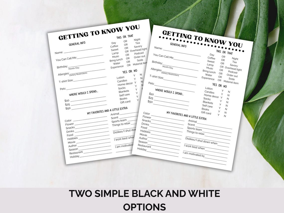 Getting to Know You, Employee Favorite Things, Team Building Get to ...