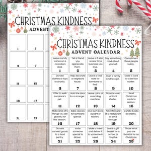 Acts of Kindness Christmas Advent Calendar for Kids and Adults ...