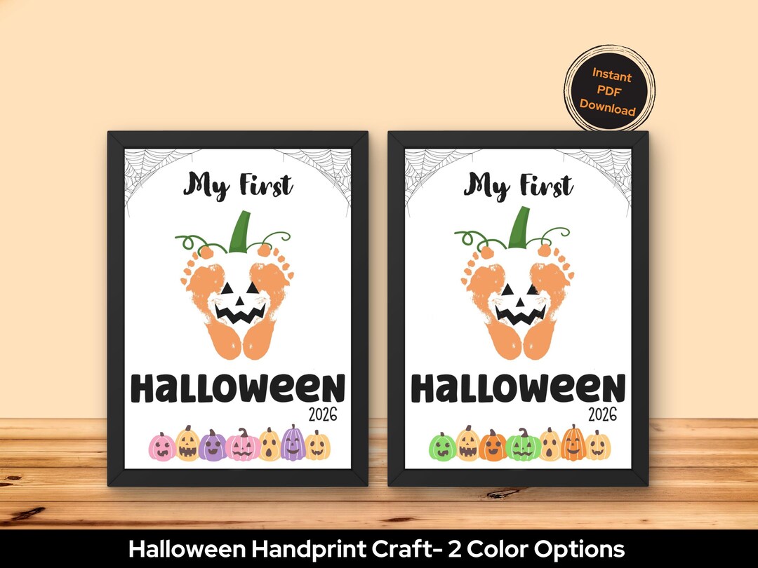 Handprint Art, Halloween Jack O Lantern Print, Fall Hand Print Craft ...