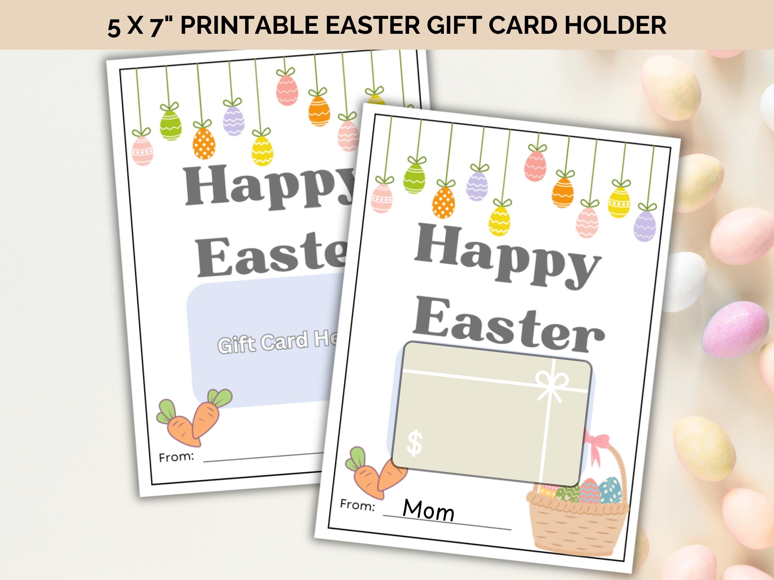 Easter Gift Card Holder Printable, Gift Card Holder Template, Easter ...