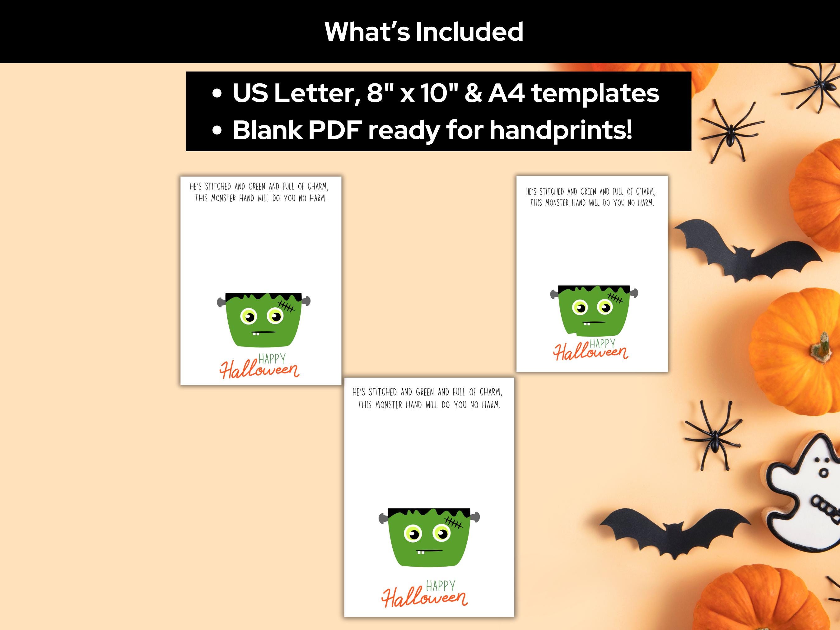 Halloween Handprint Craft, Frankenstein Hand Print Art, Fall Footprint ...