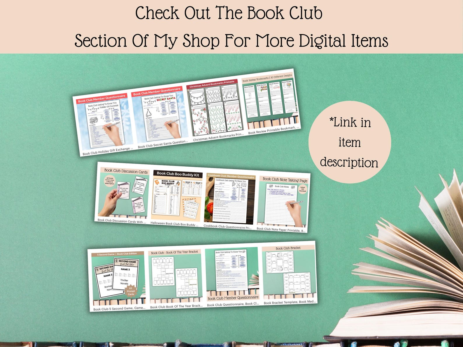 Book Club Questionnaire, Book Club Survey, Reading Group Survey, Book ...
