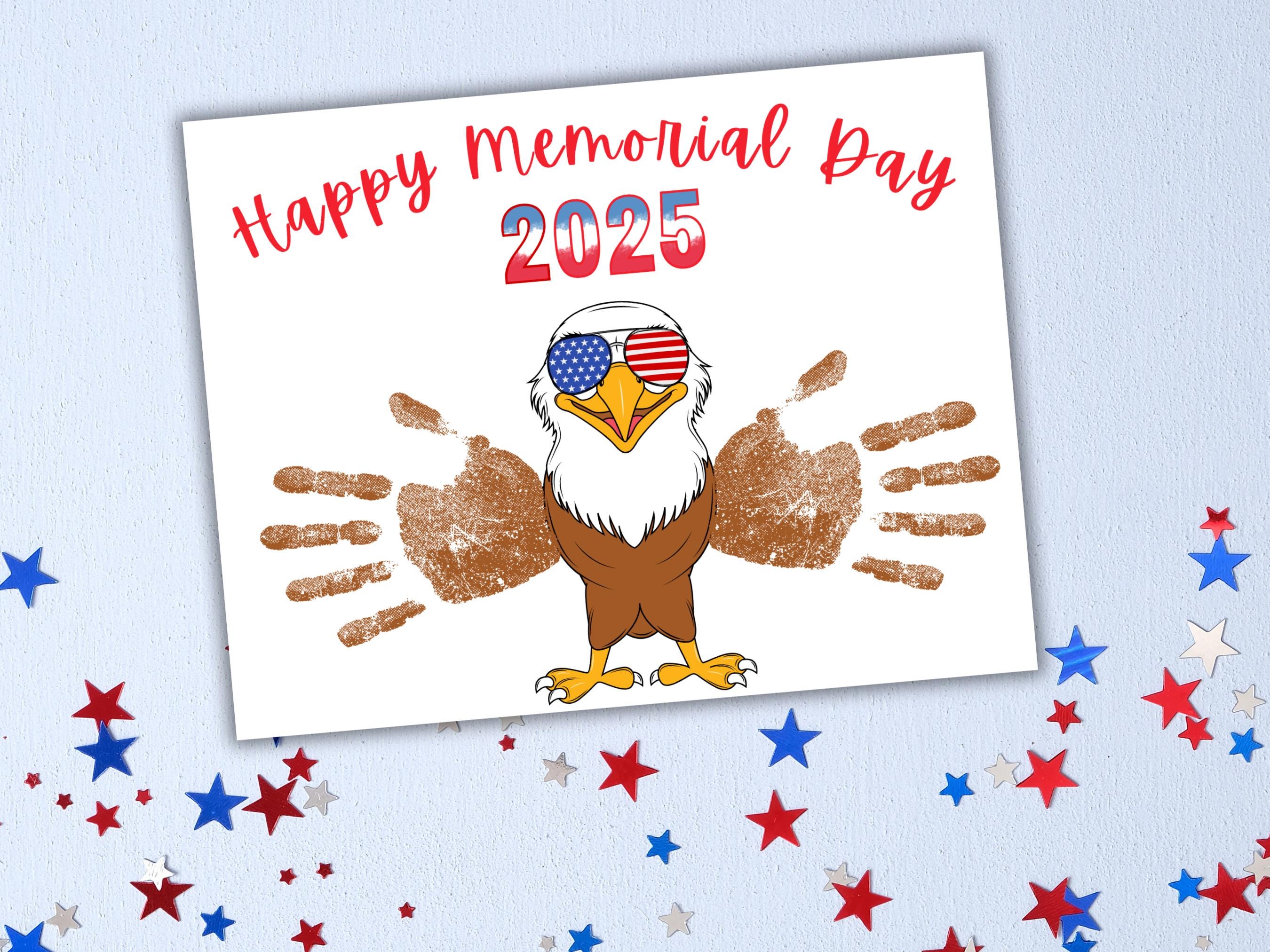 Memorial Day Handprint Craft, Patriotic Activity 2025, Handprint Art ...