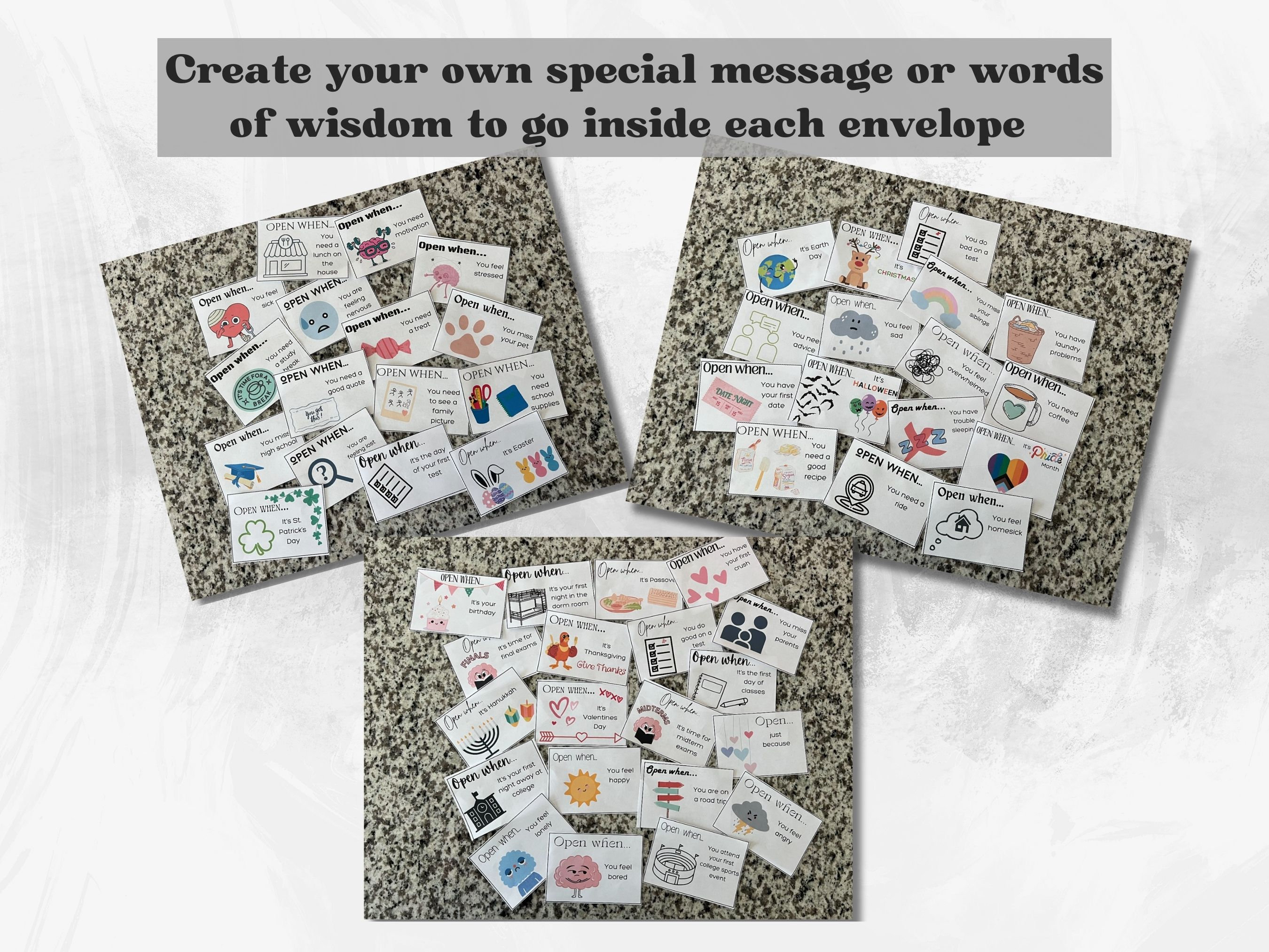 Open When Envelope Labels Printable Open When for Student, College ...