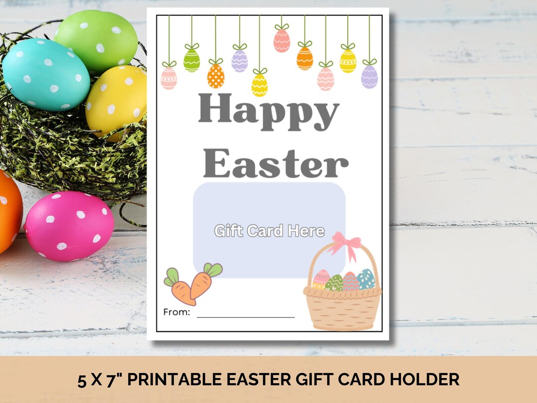 Easter Gift Card Holder Printable, Gift Card Holder Template, Easter ...