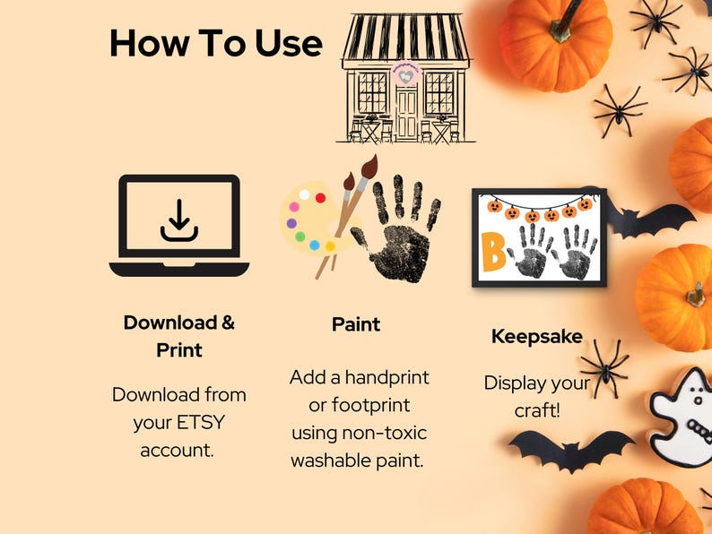 Halloween Handprint Craft, Boo Pumpkin Hand Print Art, Fall Footprint ...