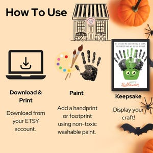 Halloween Handprint Craft, Frankenstein Hand Print Art, Fall Footprint ...