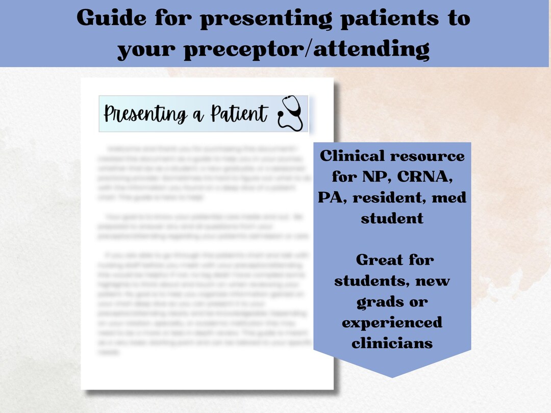 Presenting A Patient Clinical Resource Guide for Rn, NP, CRNA, PA ...