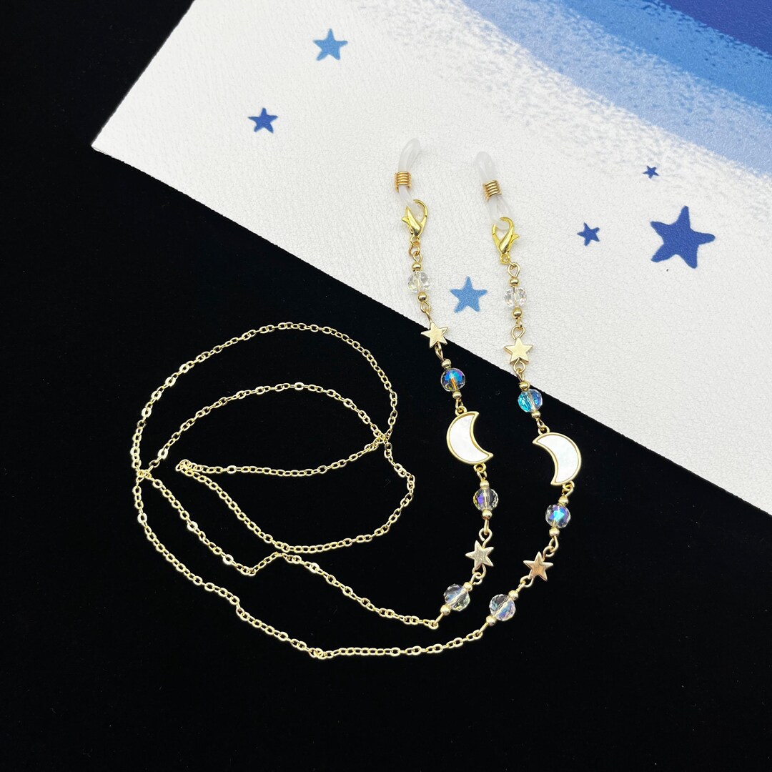 Exquisite Star and Moon Glasses Chains, Girls Glasses Chains, Celestial ...