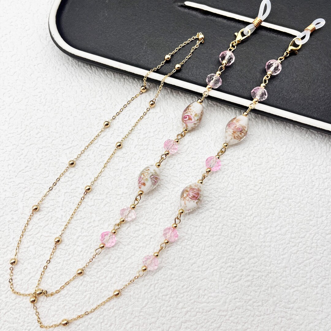 Handmade Pearl Eyeglass Chains, Fashionable Women Eyeglass Chains, Gold ...