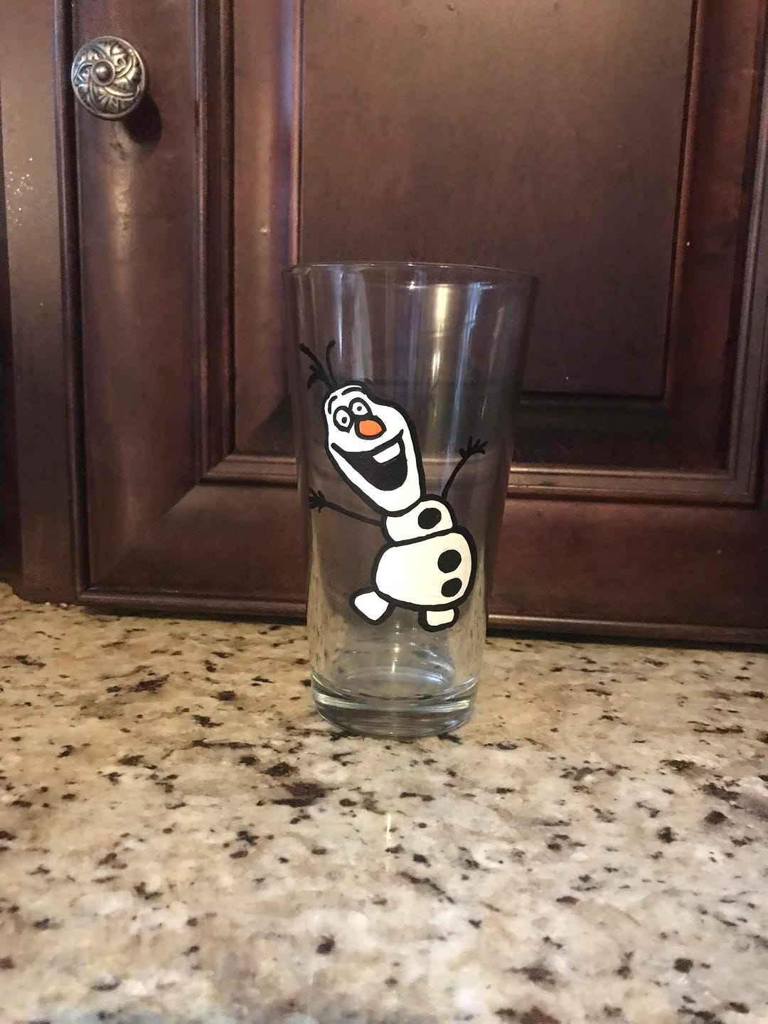 Olaf Hand Painted Drinking Glass - Etsy