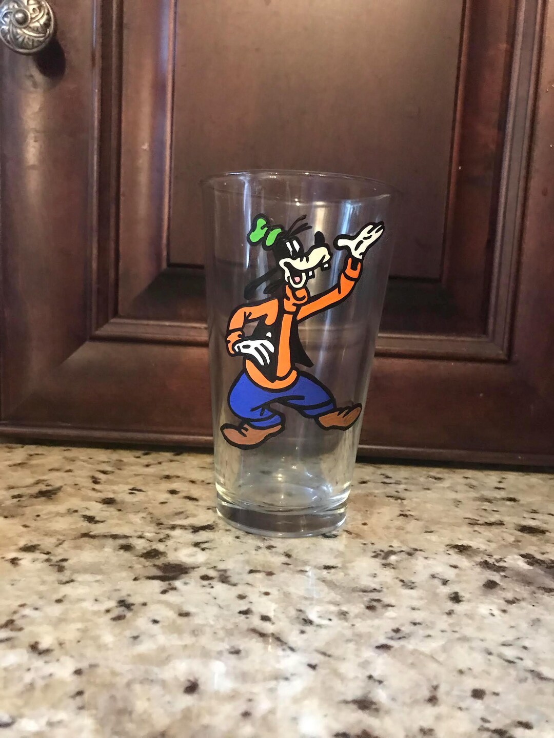 Goofy Hand Painted Drinking Glass - Etsy
