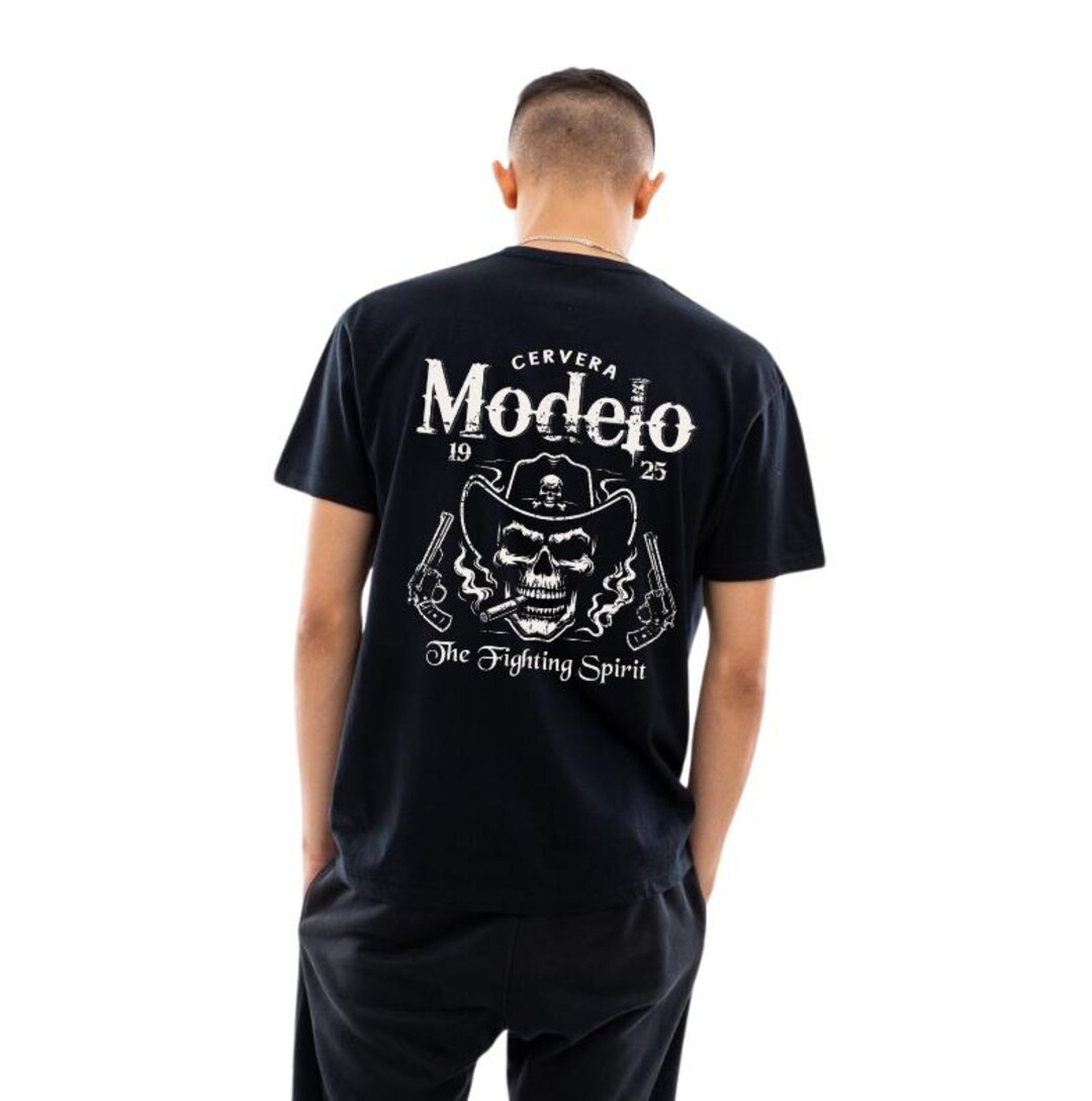 Modelo Shirt, Skull Cowboy Modelo Beer Tee, the Fighting Spirit Shirt ...