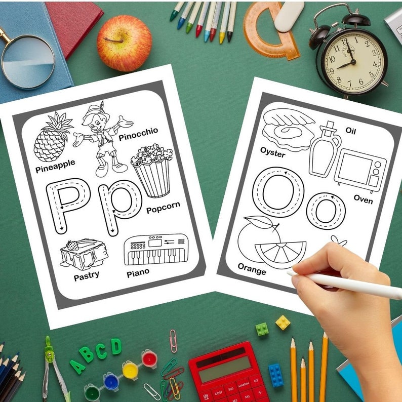 Coloring Alphabet Learning Kit, Educational ABC Worksheets, 26 Alphabet ...