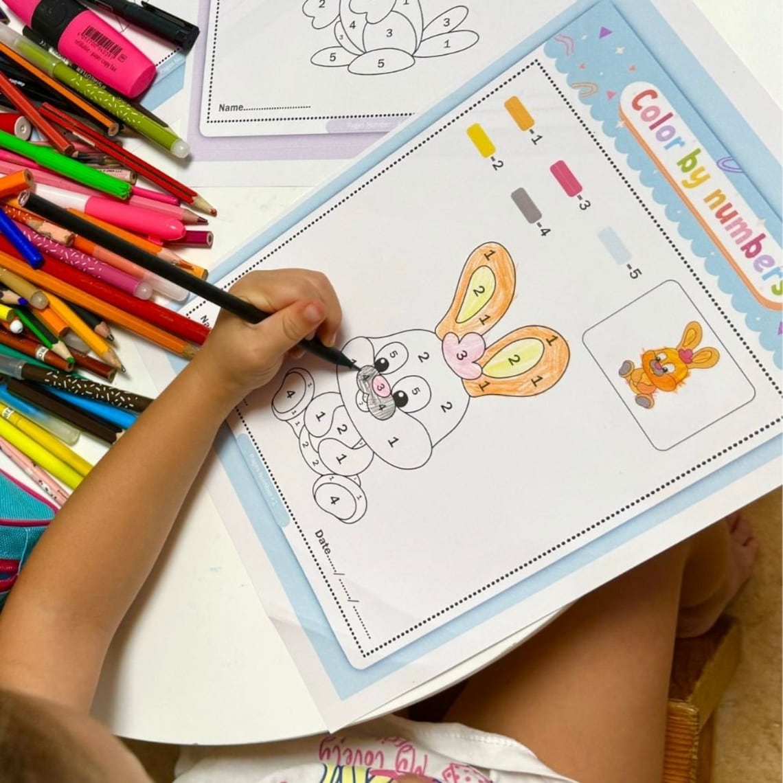 Coloring Pages by Number, 30 Cute Digital Coloring Pages, Printable ...