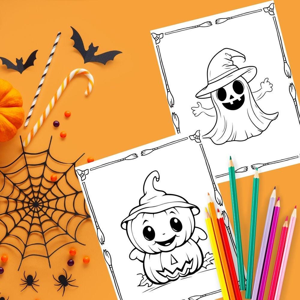 Halloween Coloring Page by Number, 20 Printable Halloween Coloring ...