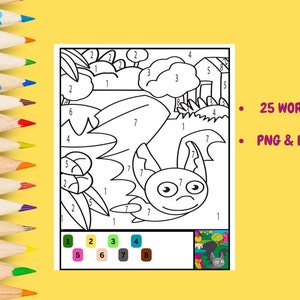 Coloring Pages by Number, 25 Digital Coloring Pages, Book for Kids ...