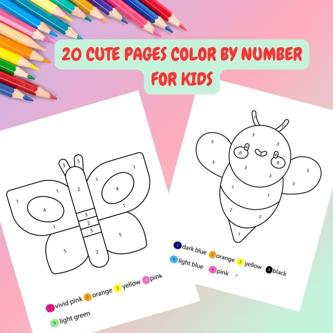 Coloring Pages by Number, 20 Printable Coloring Pages, Coloring Book ...