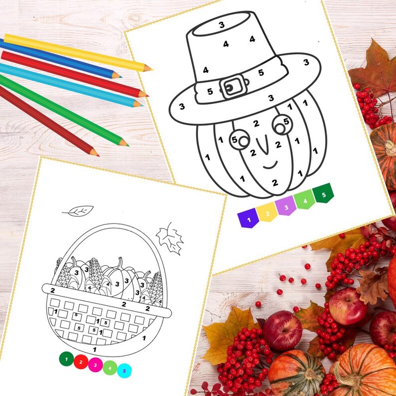 Thanksgiving Coloring Pages by Number, 30 Printable Thanksgiving Pages ...