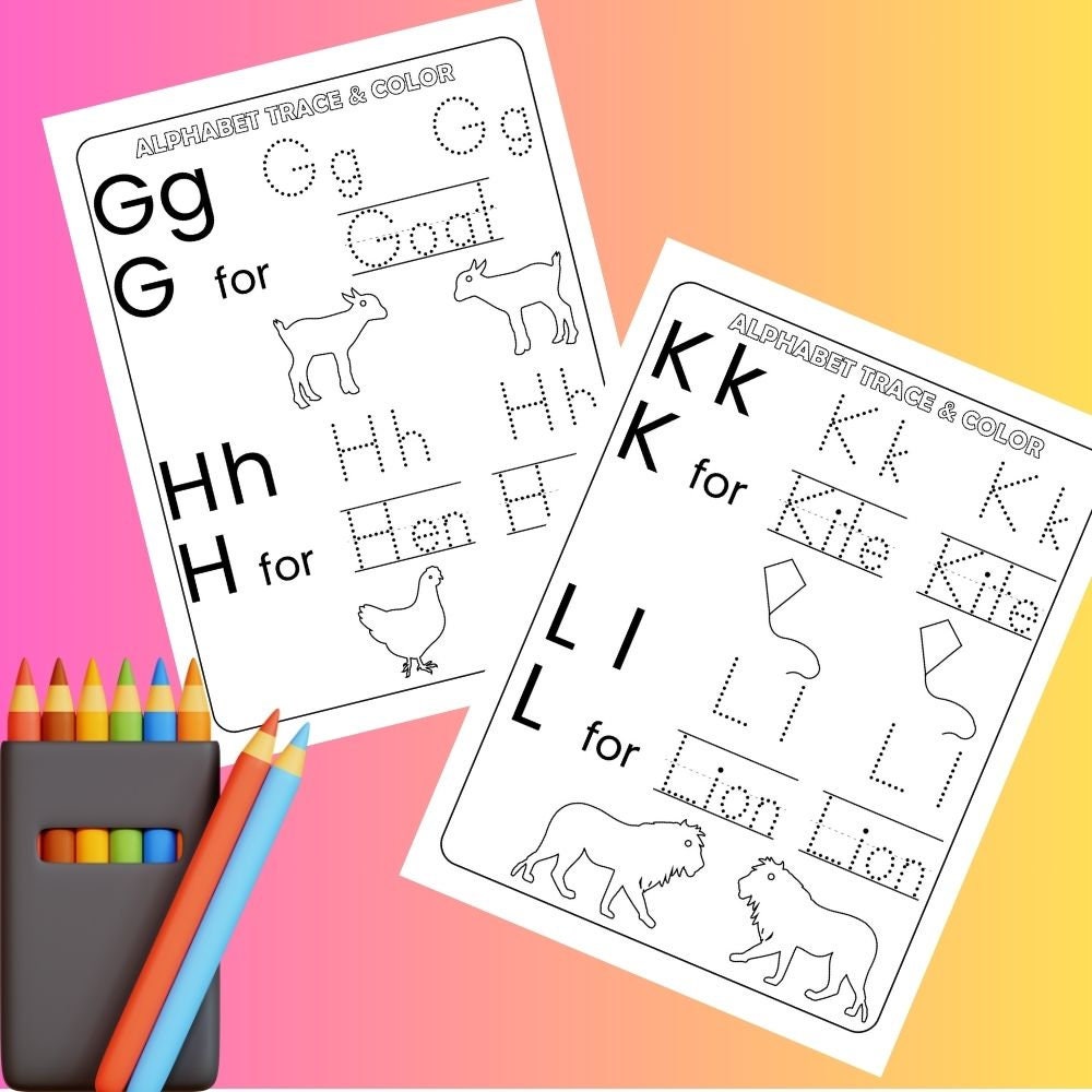 Alphabet Tracing & Color Worksheets, 13 Alphabet Worksheets, Toddler ...