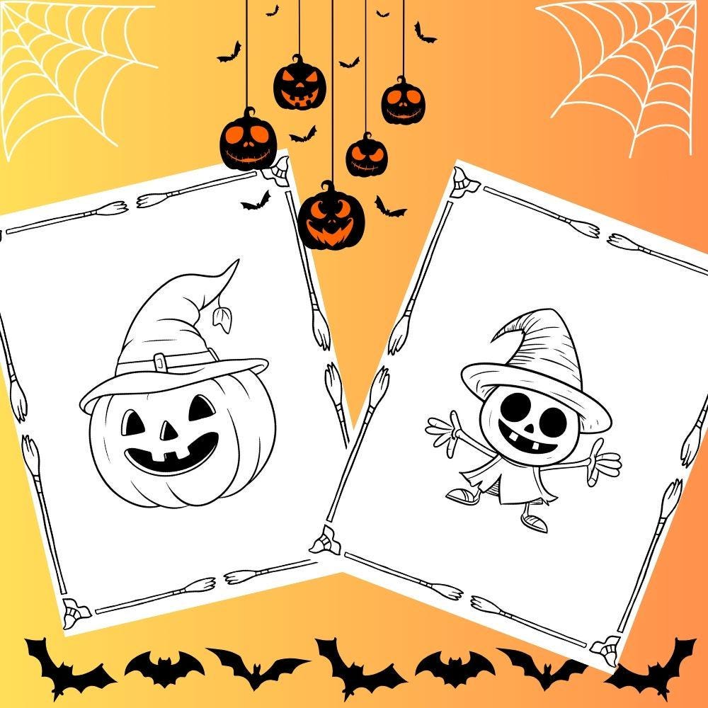 Halloween Coloring Page by Number, 20 Printable Halloween Coloring ...