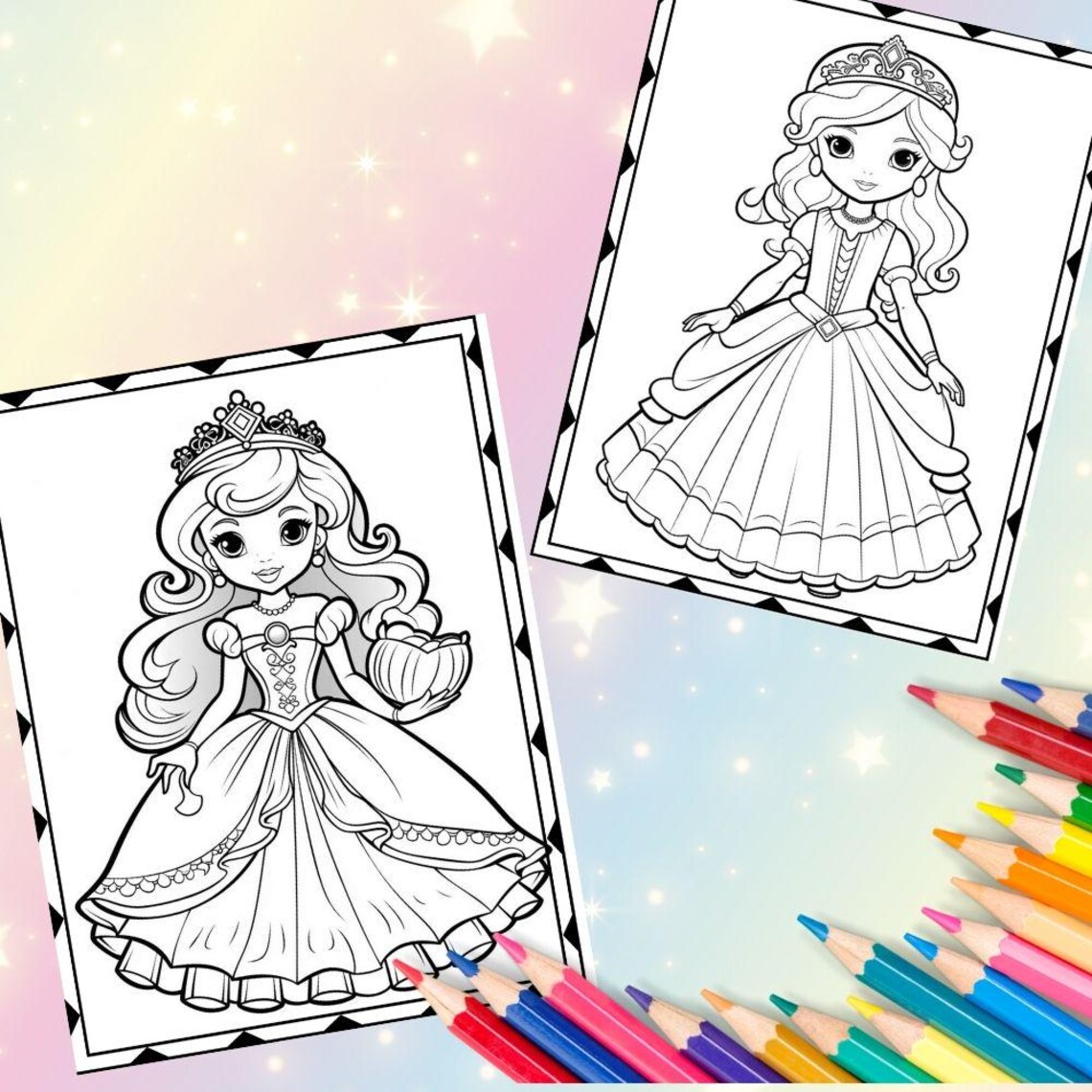 Princess Coloring Pages for Kids, 30 Coloring Pages, Princess Coloring ...