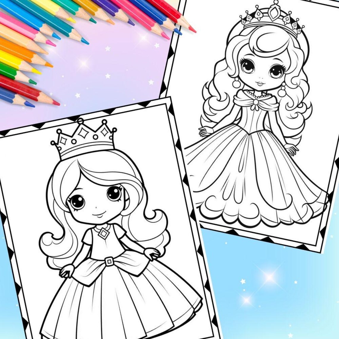 Princess Coloring Pages for Kids, 30 Coloring Pages, Princess Coloring ...