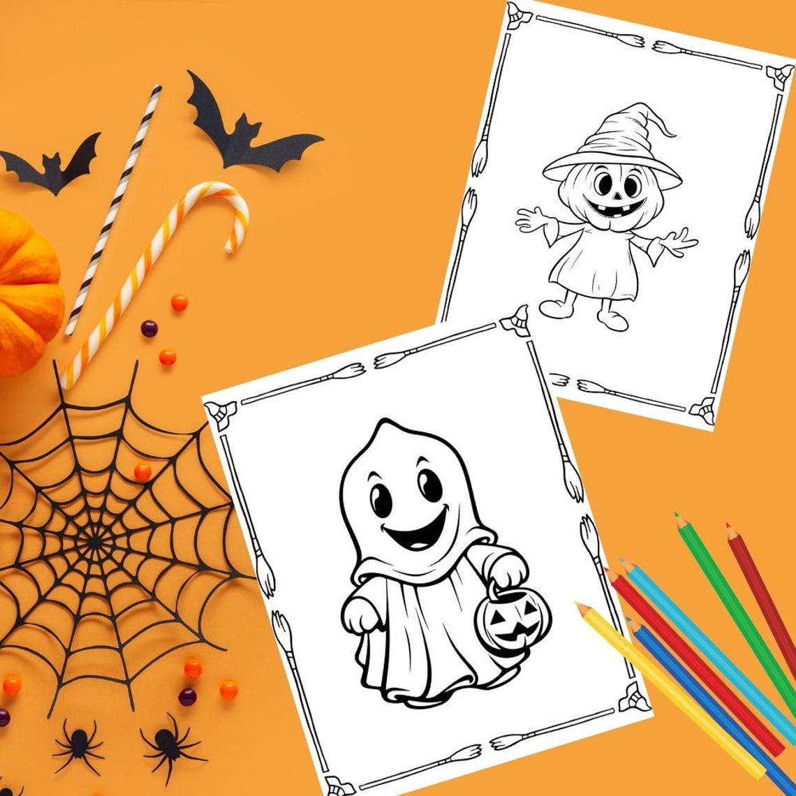 Halloween Coloring Page by Number, 20 Printable Halloween Coloring ...