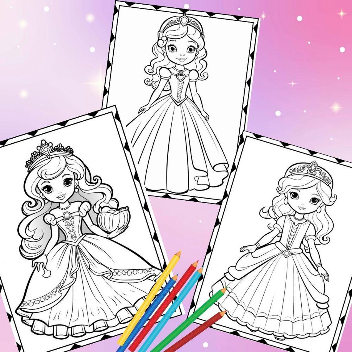 Princess Coloring Pages for Kids, 30 Coloring Pages, Princess Coloring ...