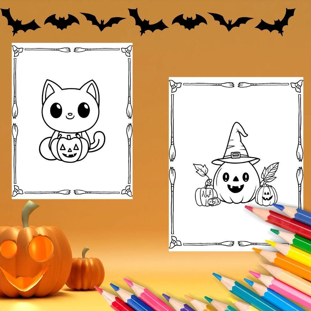 Halloween Coloring Page by Number, 20 Printable Halloween Coloring ...