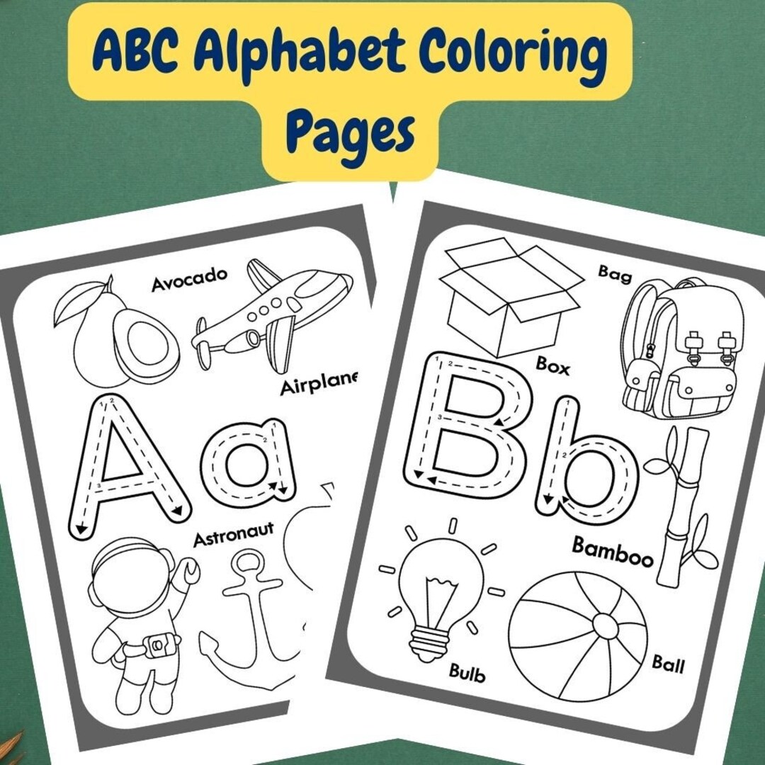 Coloring Alphabet Learning Kit, Educational ABC Worksheets, 26 Alphabet ...