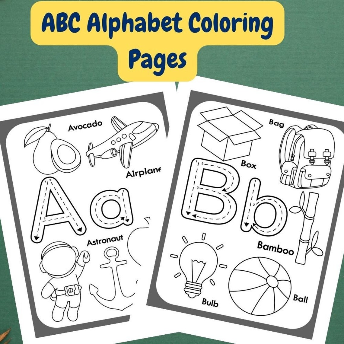 Coloring Alphabet Learning Kit, Educational ABC Worksheets, 26 Alphabet ...