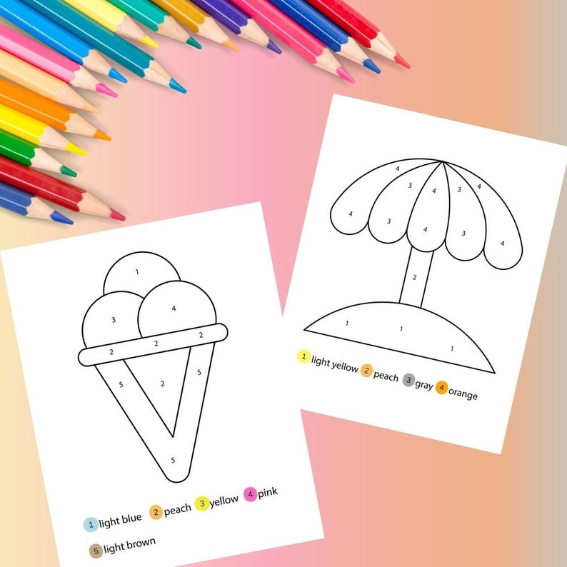 Summer Coloring Page by Number, 20 Printable Summer Coloring Pages for ...
