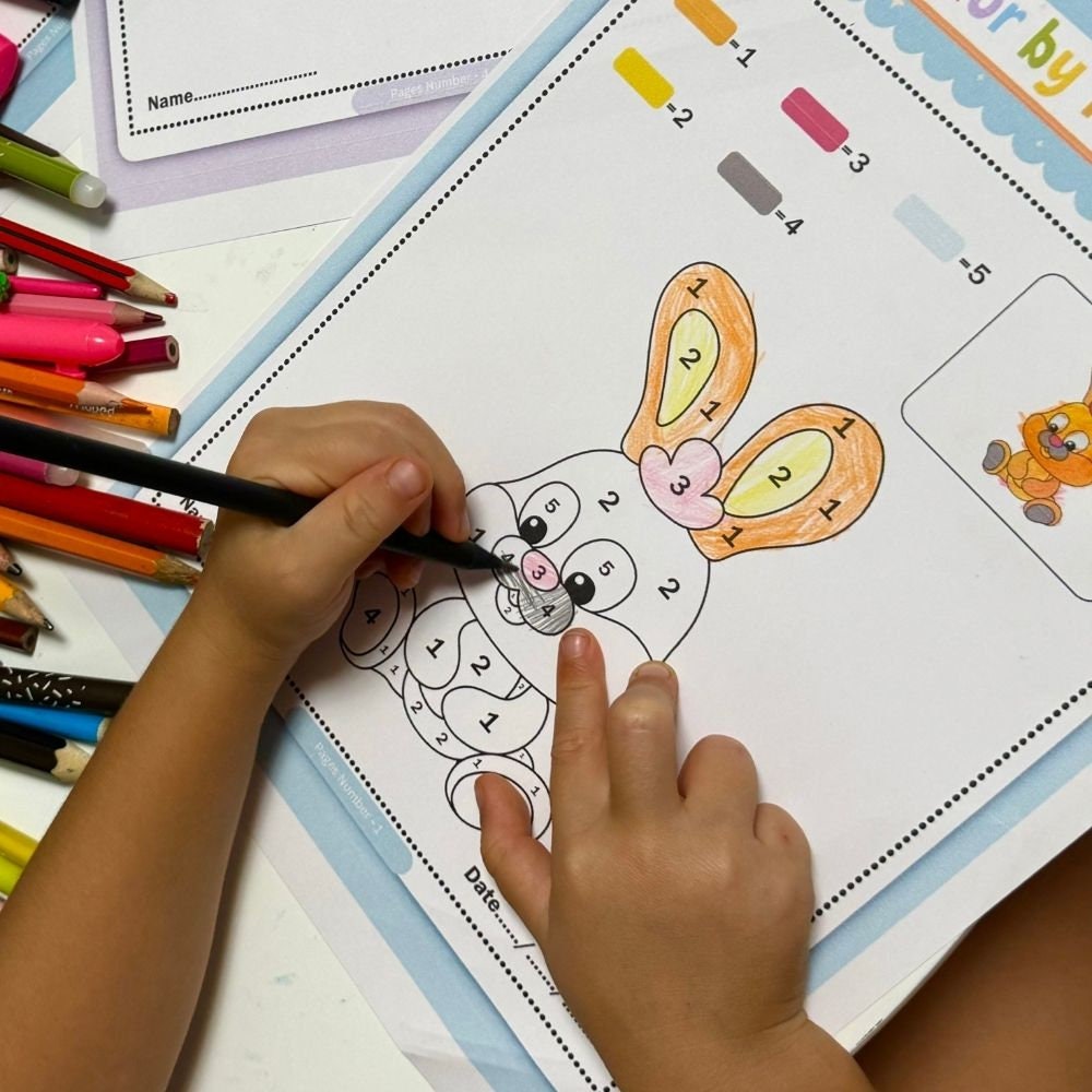 Coloring Pages by Number, 30 Cute Digital Coloring Pages, Printable ...