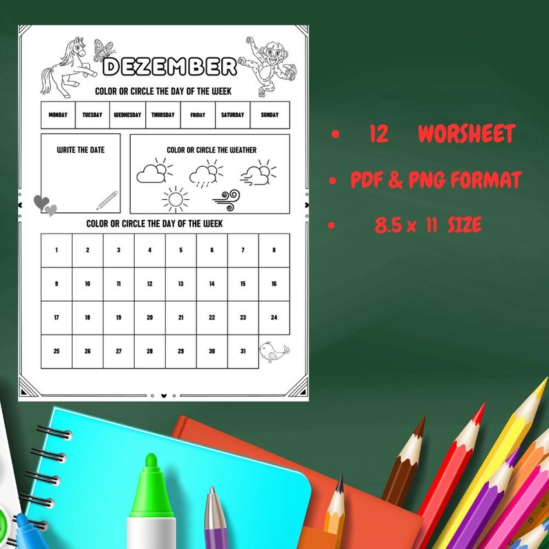 Homeschool Planner, Colorful Kids Schedule, Monthly Planner, Monthly ...