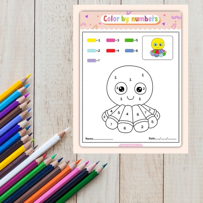 Coloring Pages by Number, 30 Cute Digital Coloring Pages, Printable ...
