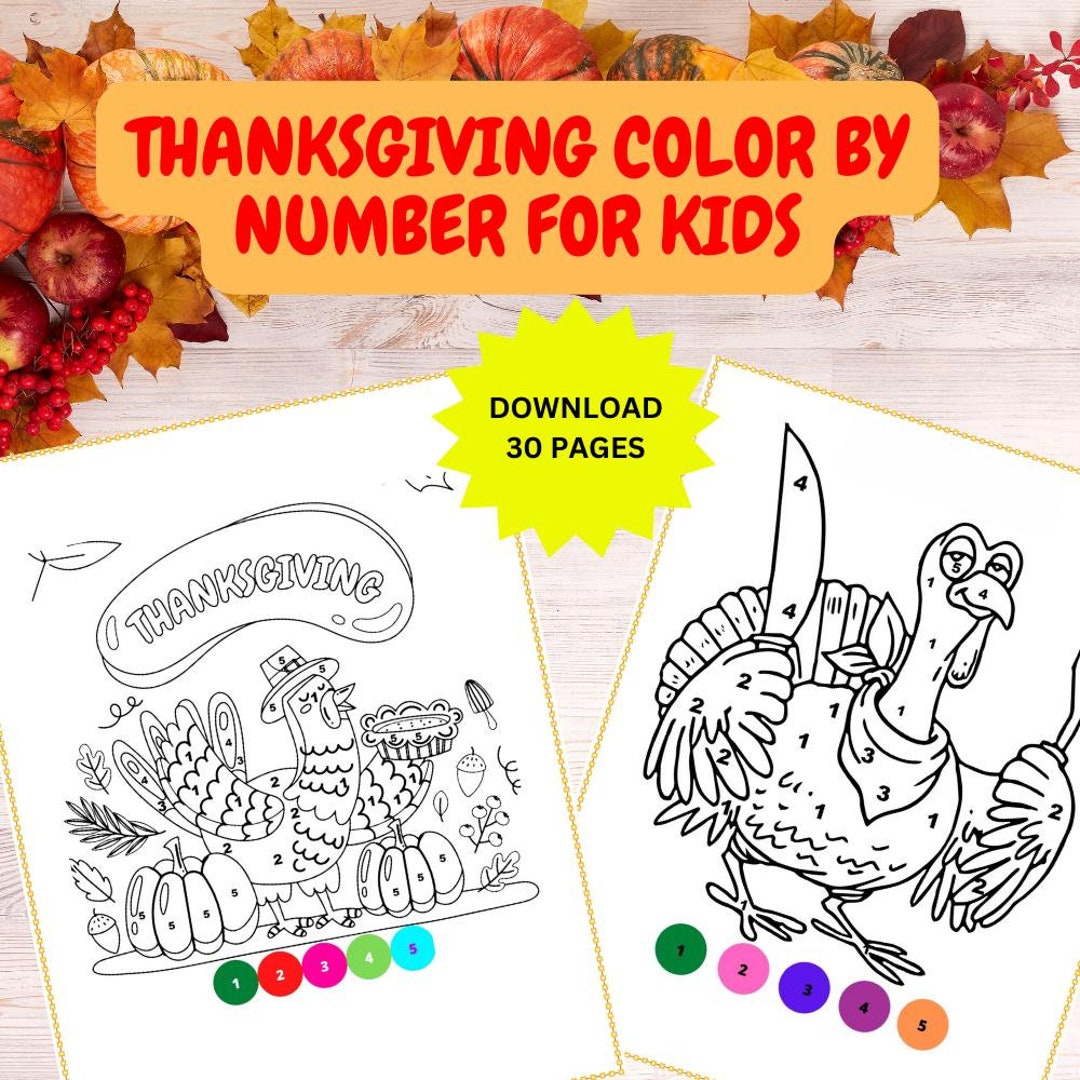 Thanksgiving Coloring Pages by Number, 30 Printable Thanksgiving Pages ...