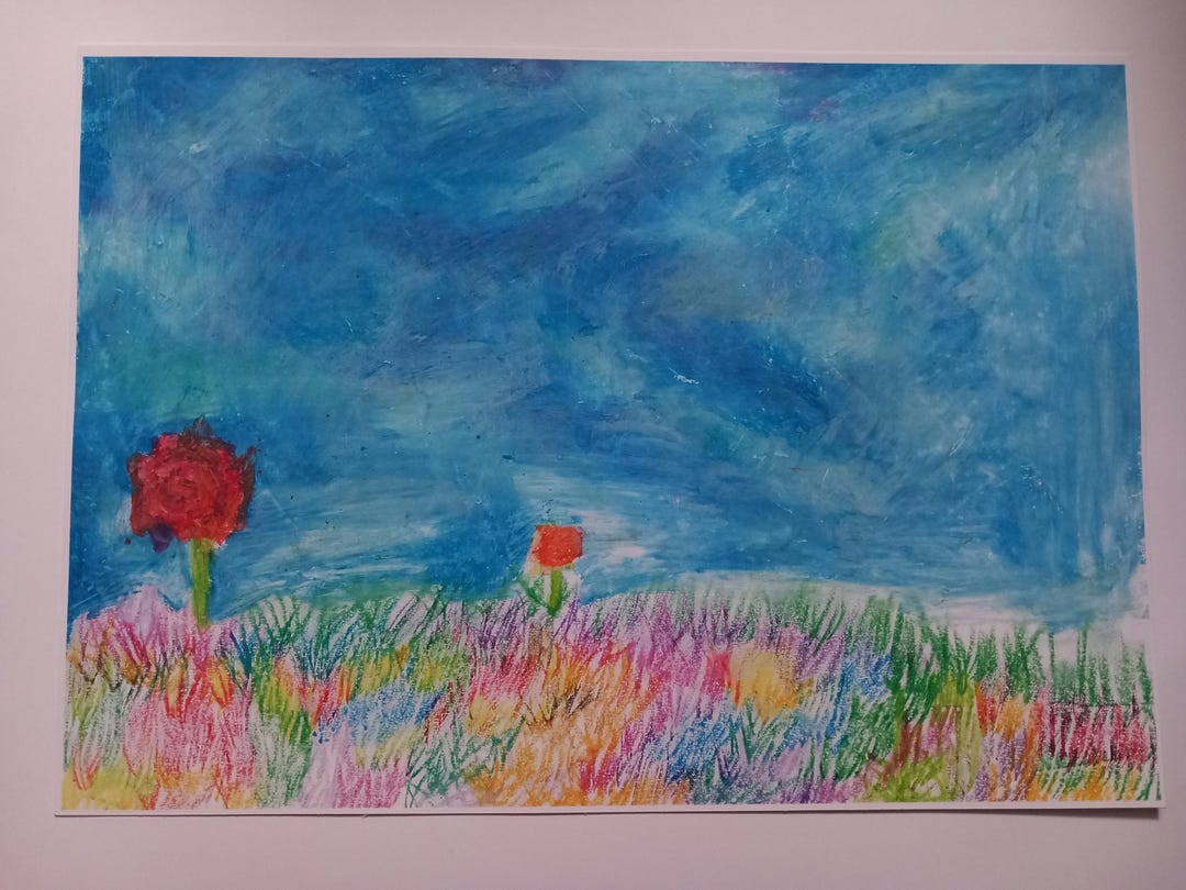 Print of an Original Oil Pastel Abstract Field - Etsy
