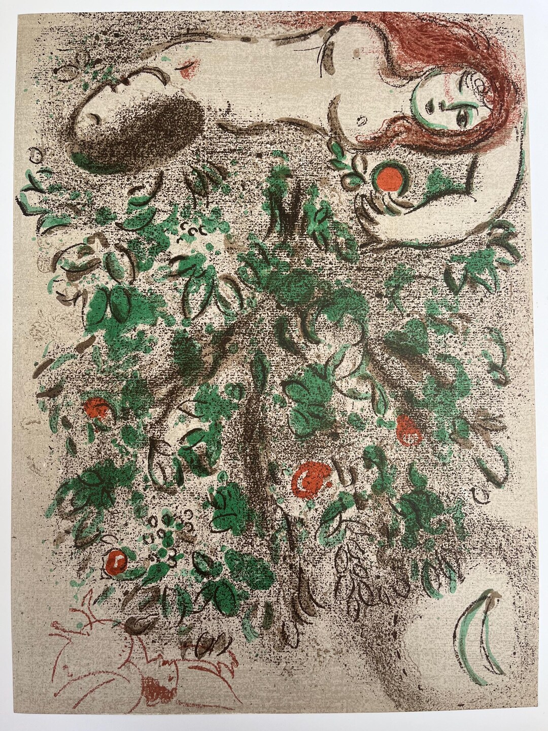 Original Chagall Bible Lithograph From Verve (1960) - Paradise, Tree of ...